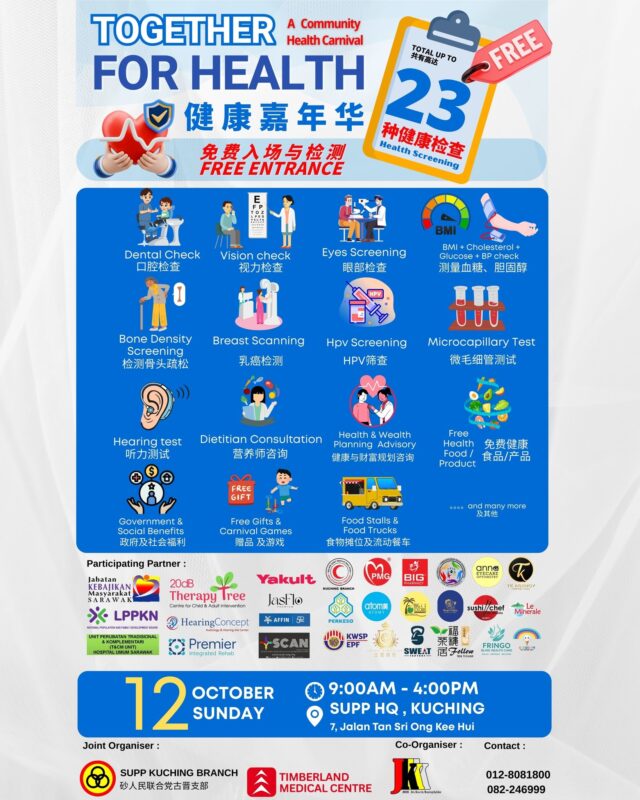 Kuching Health Carnival to Offer Free Screenings, Consultations and ...