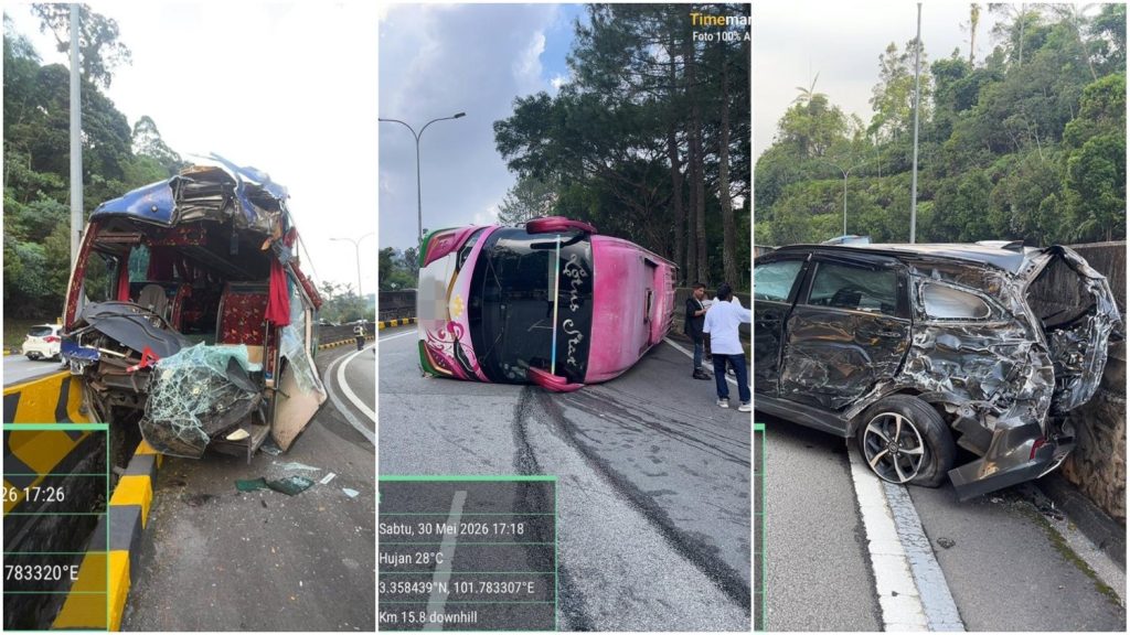 Tour Bus Overturns in Genting Crash, Seven Injured